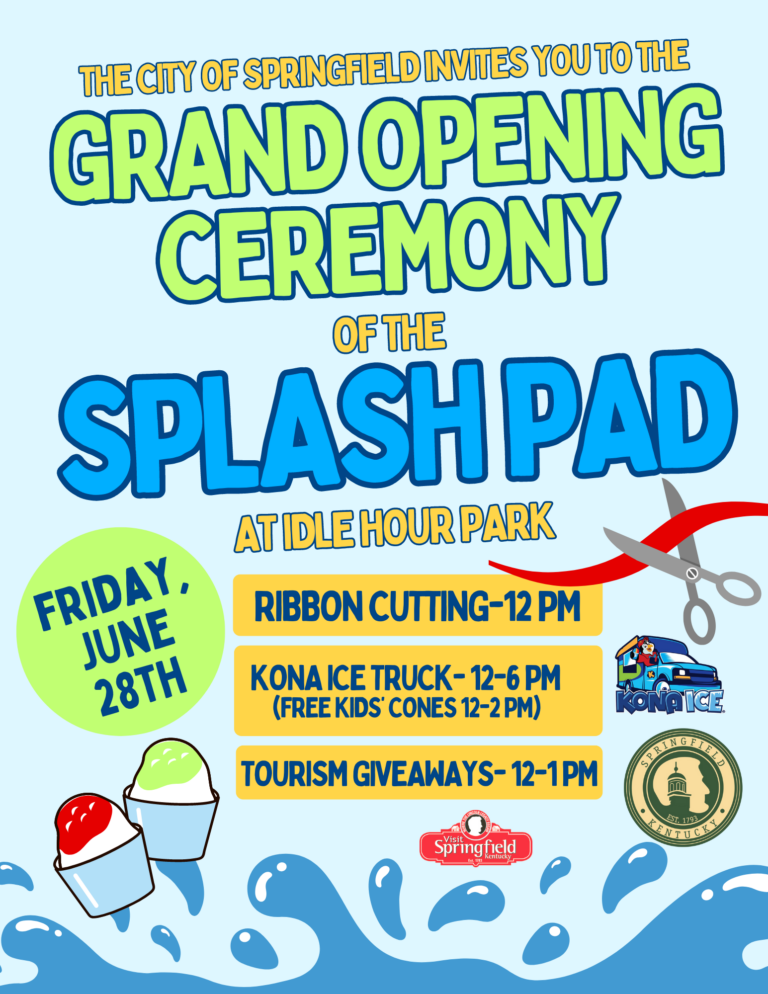 Splashpad Grand Opening - City of Springfield, Washington County, Kentucky